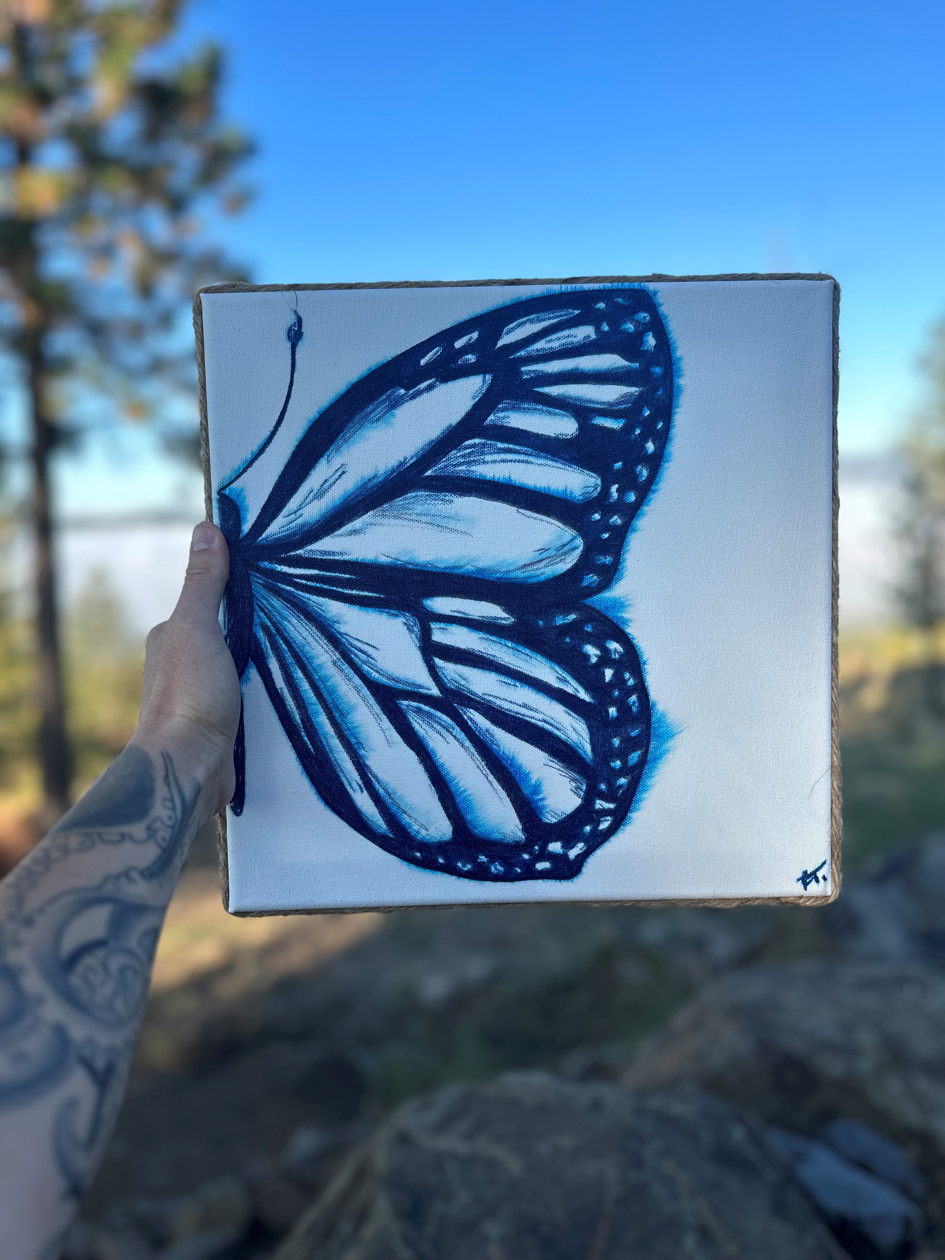 Navy Blue Washed Butterfly – Perry & Pine